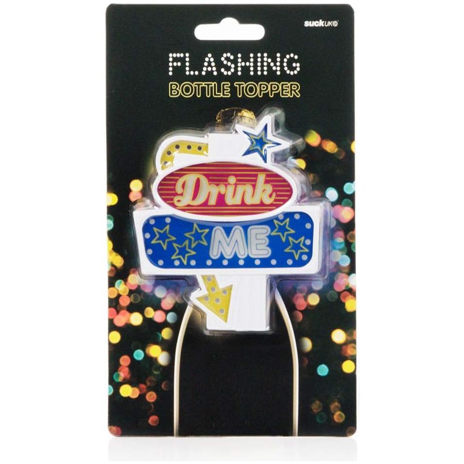 Flashing Wine Champagne Bottle Topper Drink Me Novelty Gag Gift – chockablocked